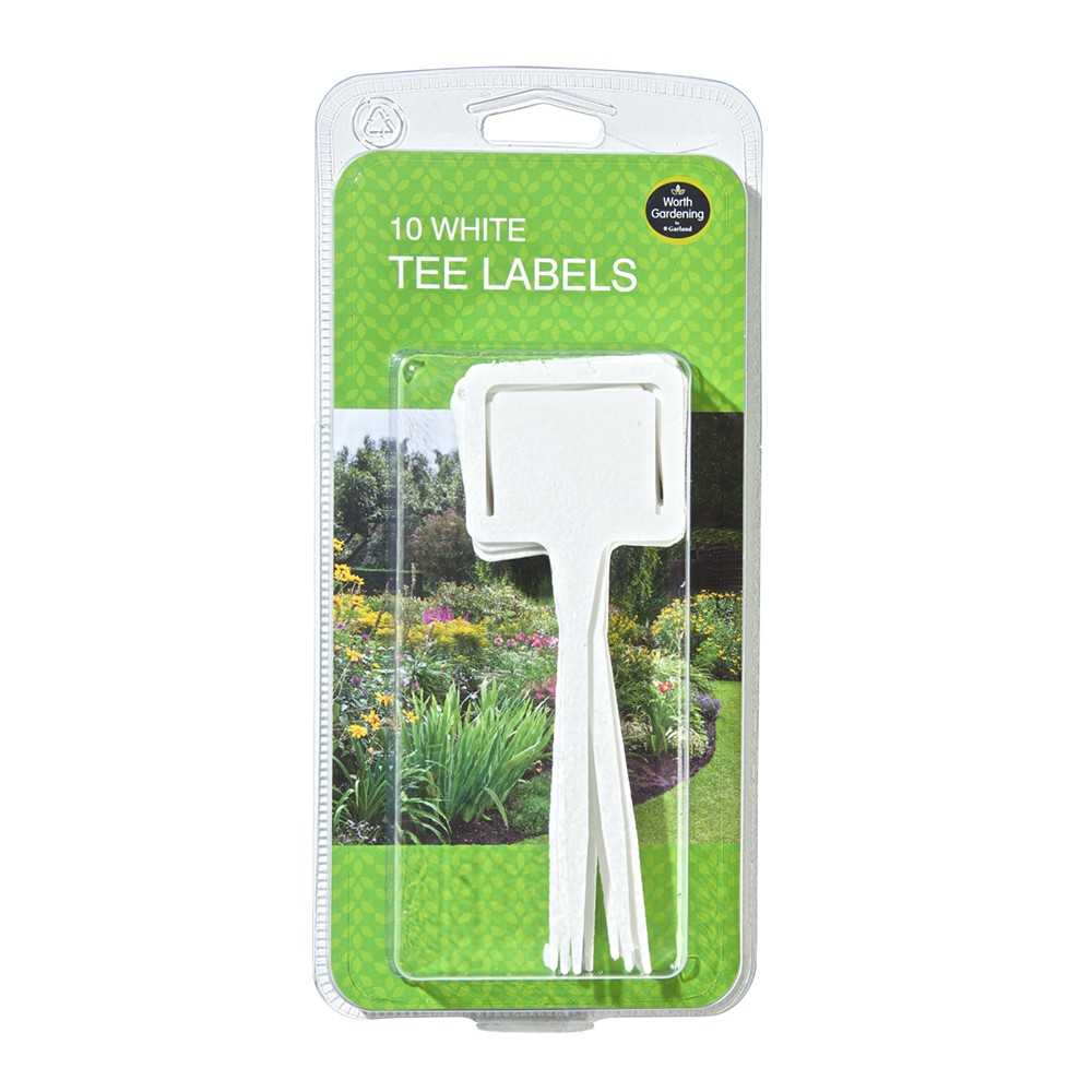 GARLAND WHITE PLANT LABELS T-SHAPE 10 PIECES