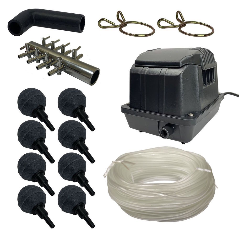AQUAKING AK²-40 NG AIR PUMP 2400 L/H KIT (CONNECTION SET, 8x AIR STONE ...