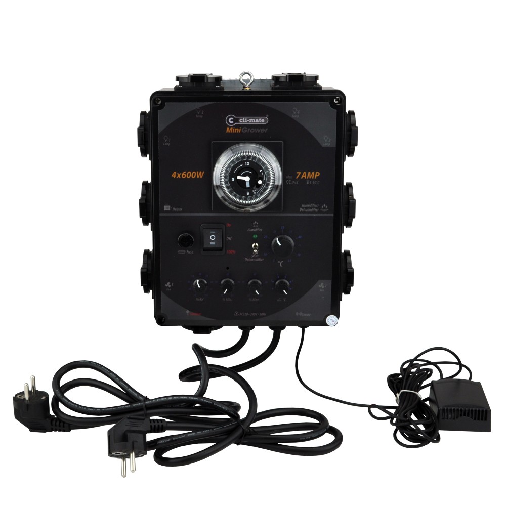 CLI-Mate MH-7 Mini-Controller Humi 4 x 600W (Relay Box + Humidity + Fan 7A + Heater 16A)