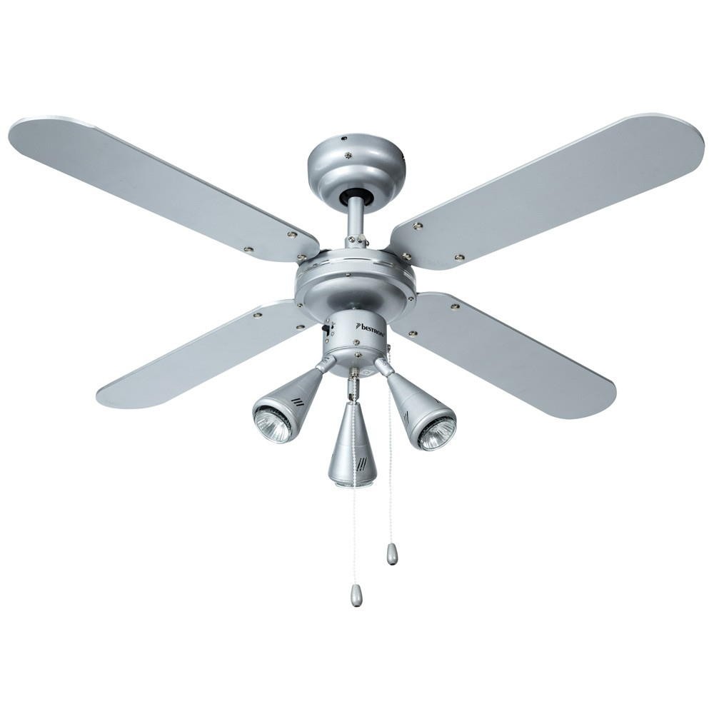 Bestron DLHB42S Ceiling Fan with Lighting Silver / Marine Blue 102 CM ...