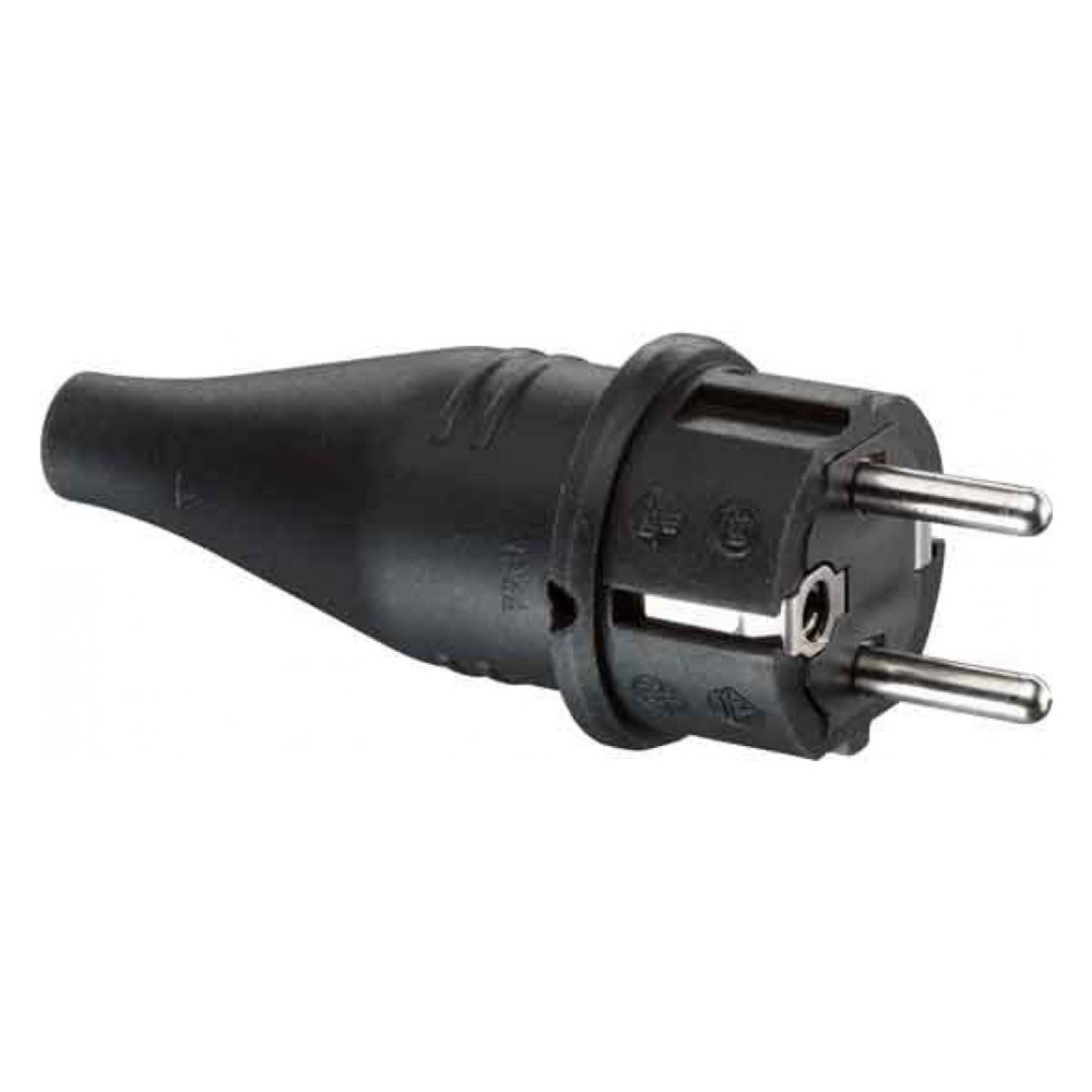 Kopp Rubber Schuko Plug Black 16 A / 250 Volt