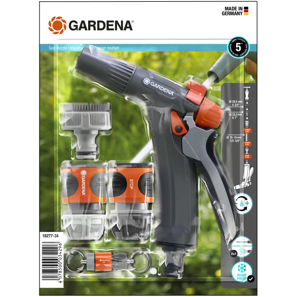 Gardena Startset met Spuitpistool (Kraanstuk, Slangkoppeling, Waterstop en Spuitpistool)
